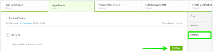 Archiving a Workflow Card